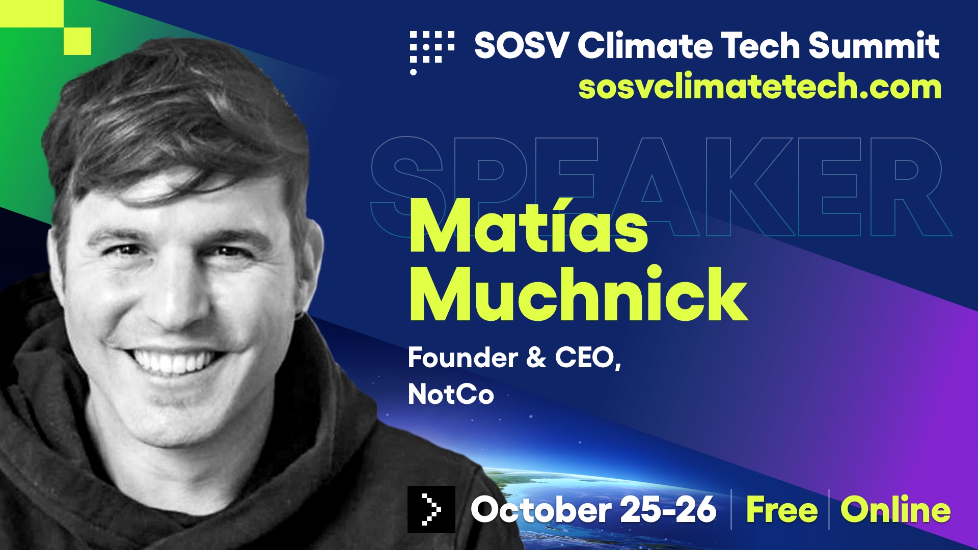 NotCo founder Matías Muchnik is speaking at the SOSV Climate Tech ...